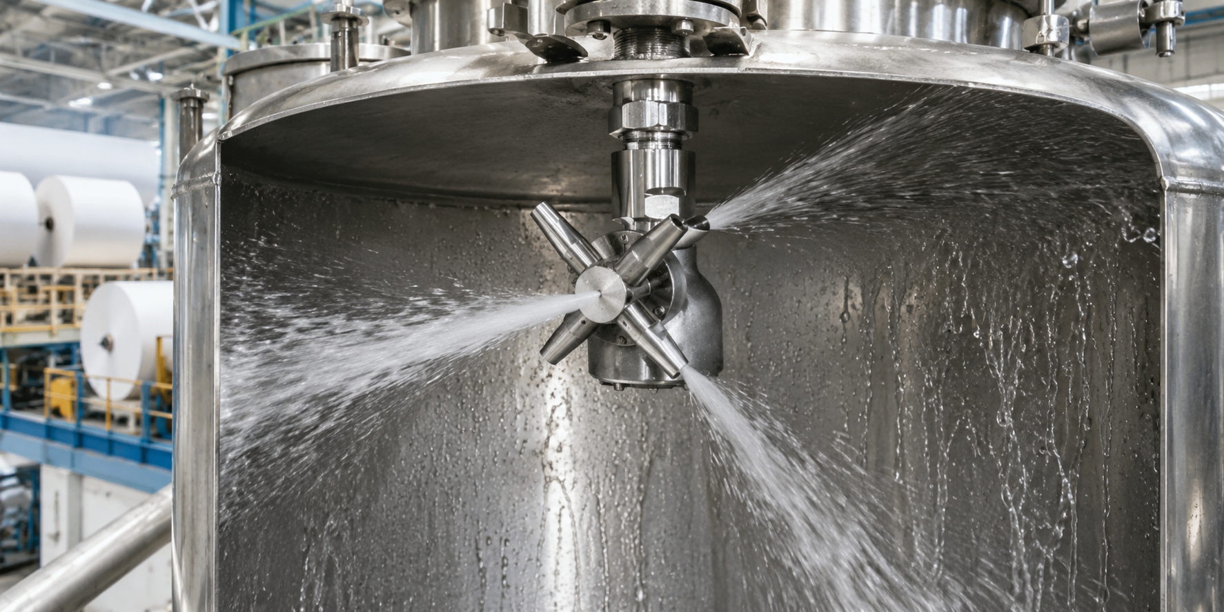 Paper industry tank was washed